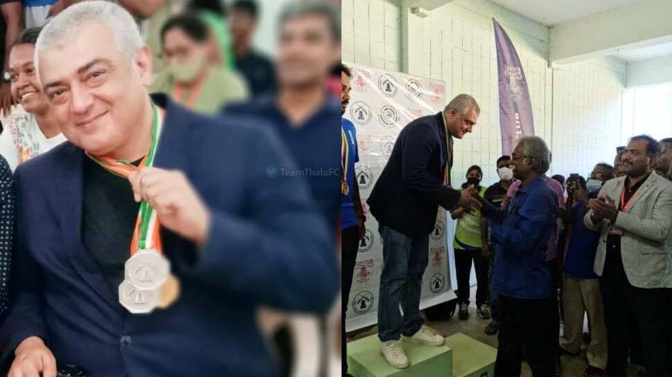 Actor Ajithkumar won gold Medal in 40th TAMILNADU State Shooting ...