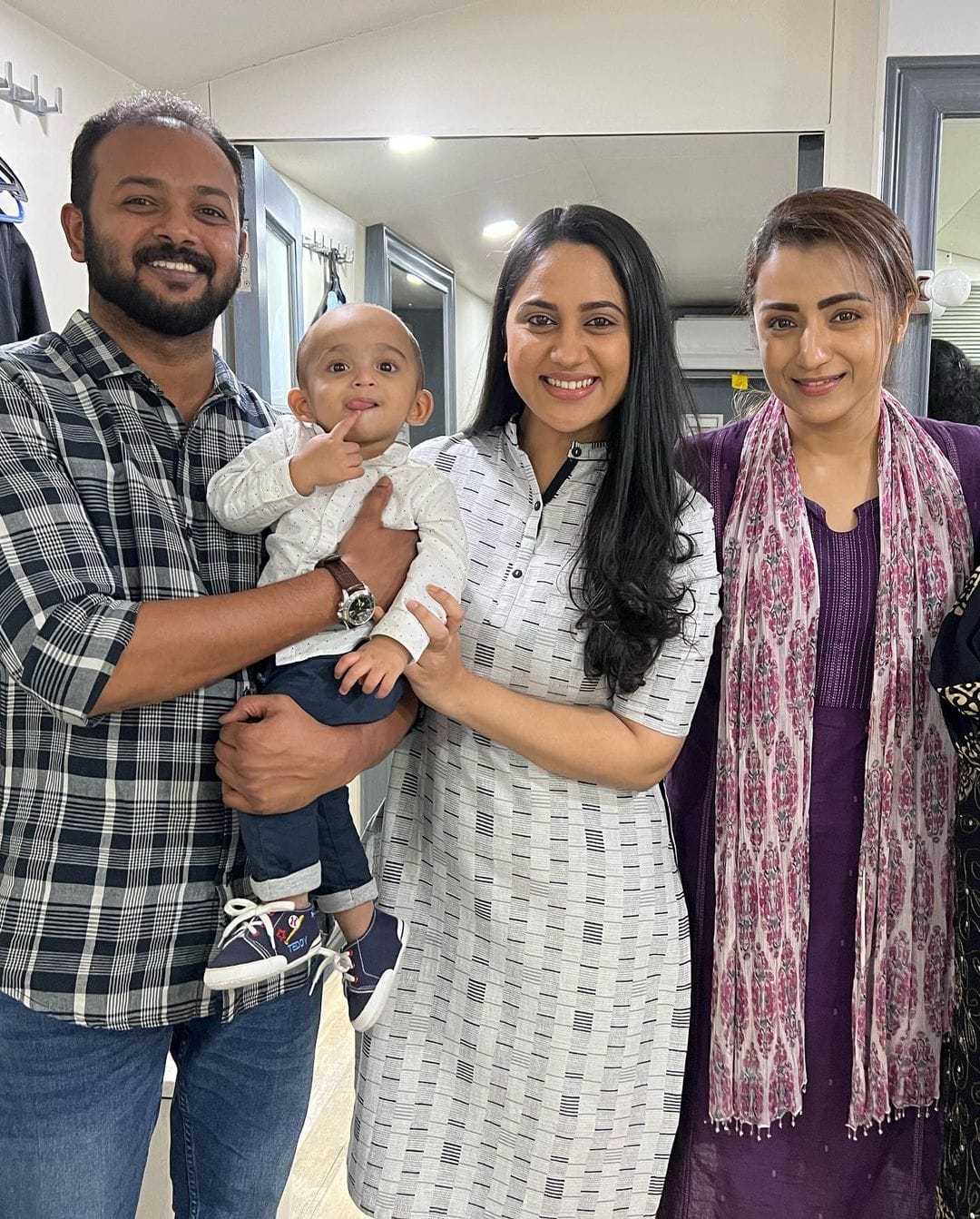 Trisha with Miya George baby on her birthday celebration | Trisha ...