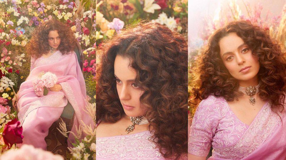 Kangana Ranaut in Pink saree attire check out her recent photos ...