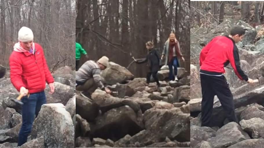 Rare Viral Video of Ringing Rocks | பாட்டு பாடும் பாறை: தட்டினால் ஒலி ...