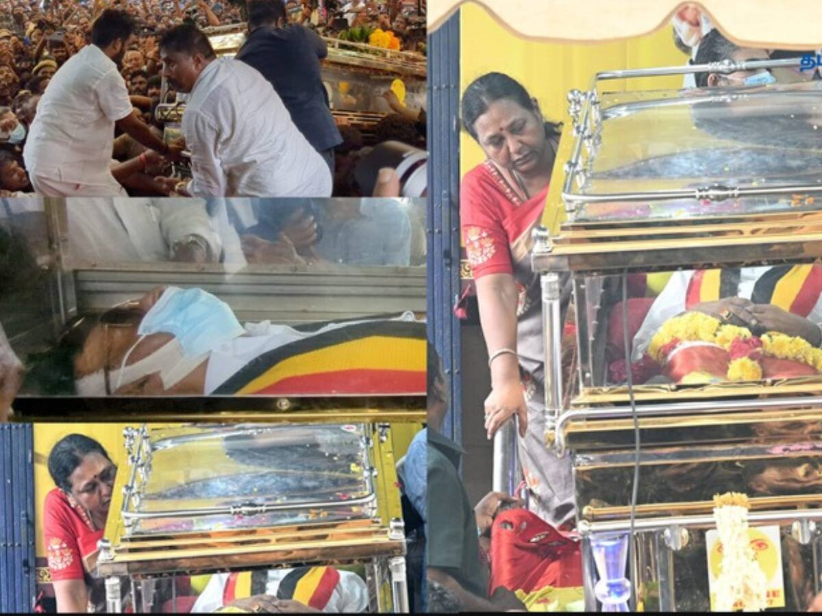 Sudden Plan Change In Vijayakanth Funeral March From Chennai Island ...