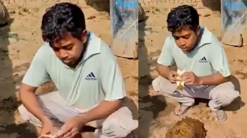 Disgusting Viral Video Of A Man Eating Cow Dunk With Roti Watch It Here ...