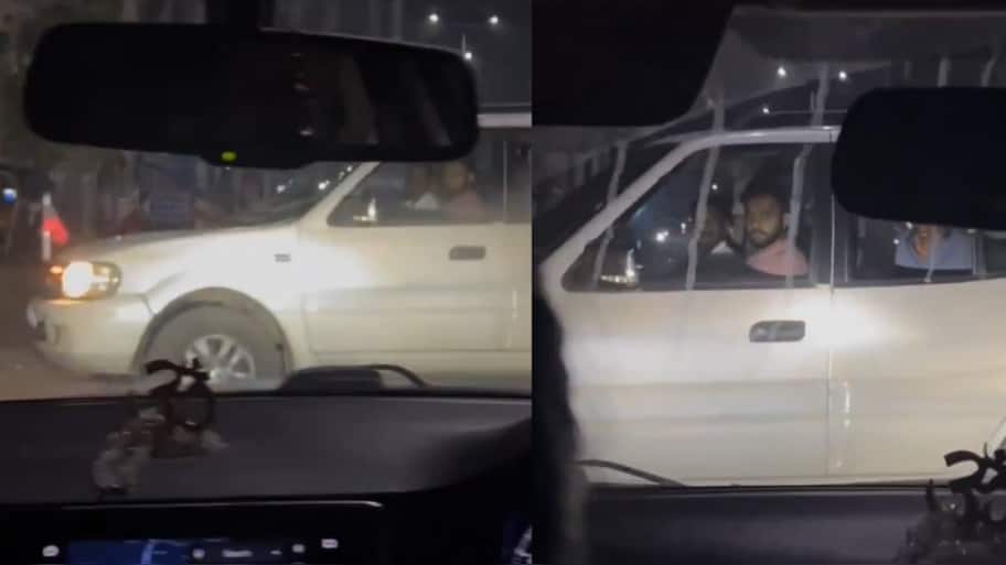 DMK Flag Draped Car Chases 4 Girls Car in Chennai ECR Viral Video ...