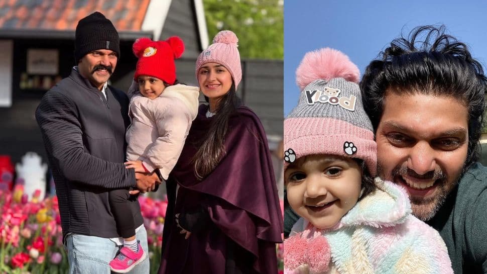 Latest Photos Of Actor Arya With His Daughter Ariana And Wife Sayyeshaa ...