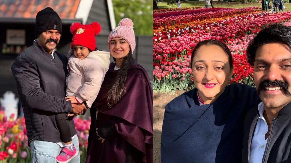 Latest Photos Of Actor Arya With His Daughter Ariana And Wife Sayyeshaa ...