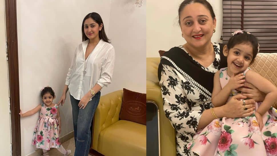 Latest Photos Of Actor Arya With His Daughter Ariana And Wife Sayyeshaa ...
