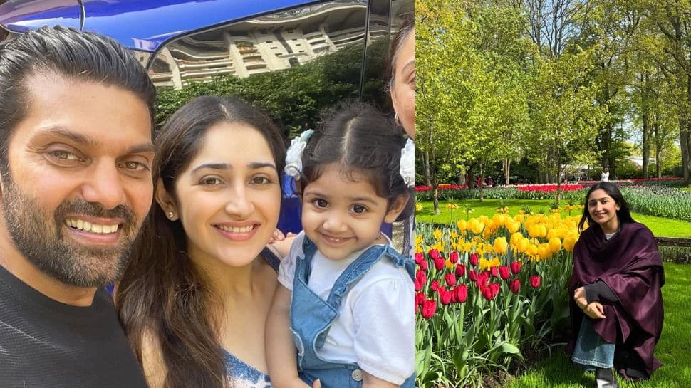 Latest Photos Of Actor Arya With His Daughter Ariana And Wife Sayyeshaa ...