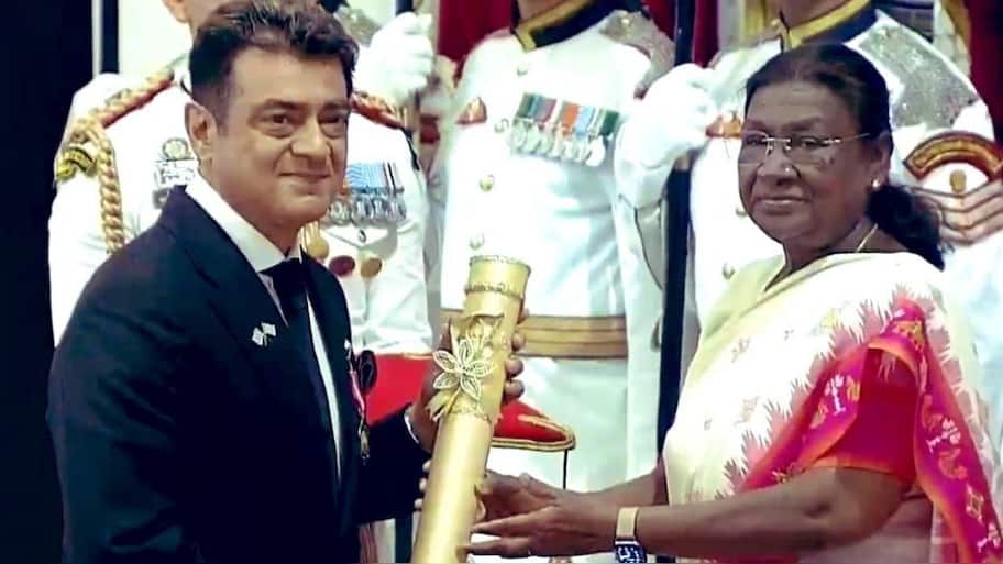 Actor Ajith Kumar Received Padma Bhushan Award 2025 At Delhi From ...