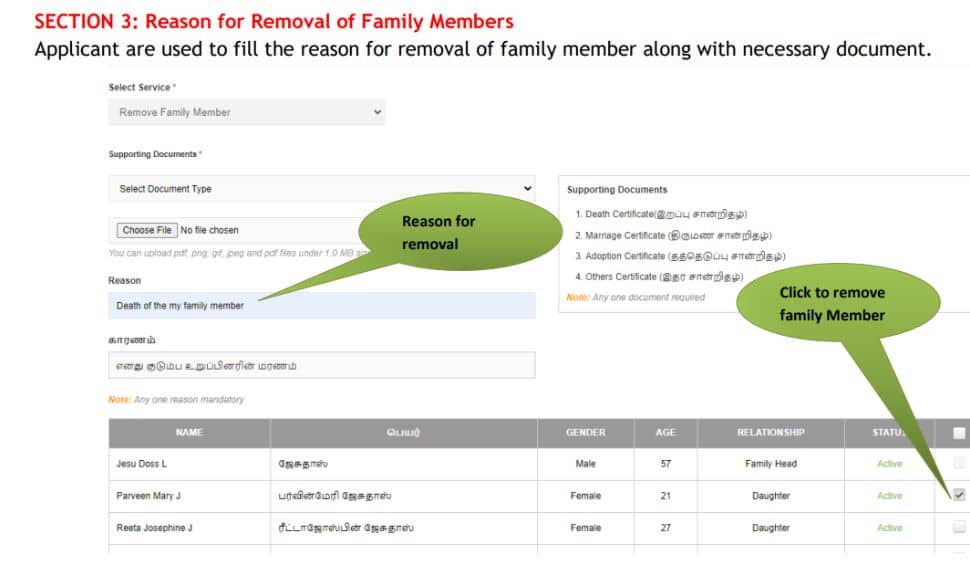 Ration card : How to delete name from ration card in Tamil Nadu, Latest ...
