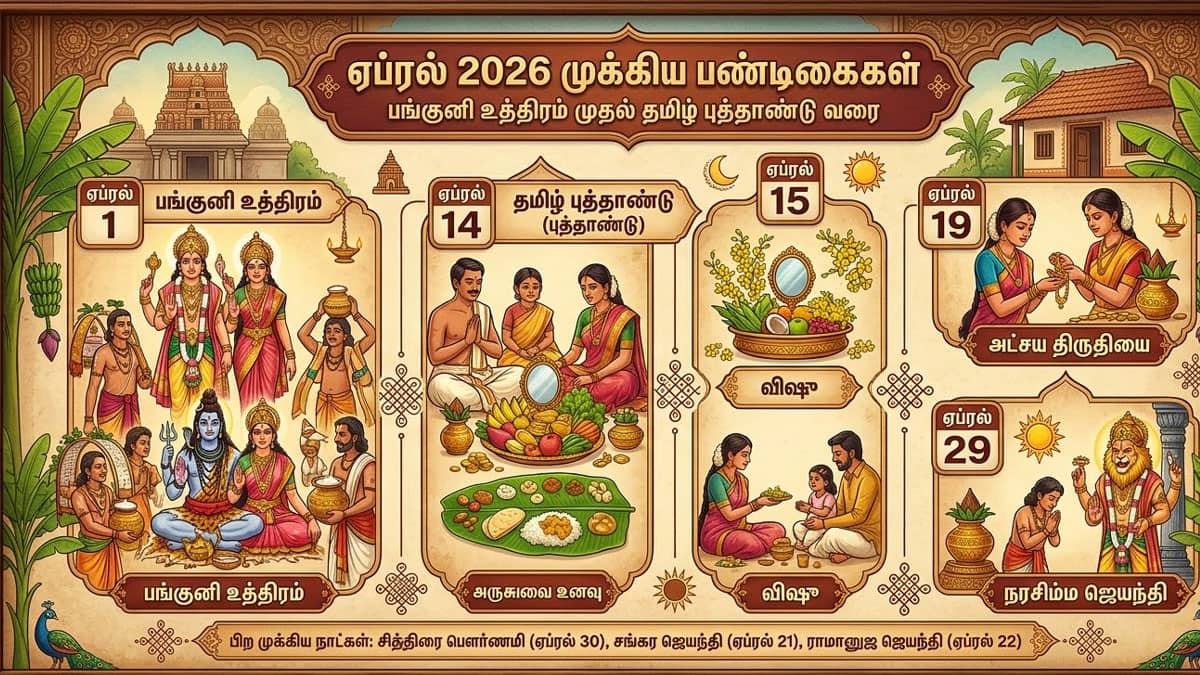 April Month Tamil Festivals Including Panguni Uthiram Tamil Puthandu ...